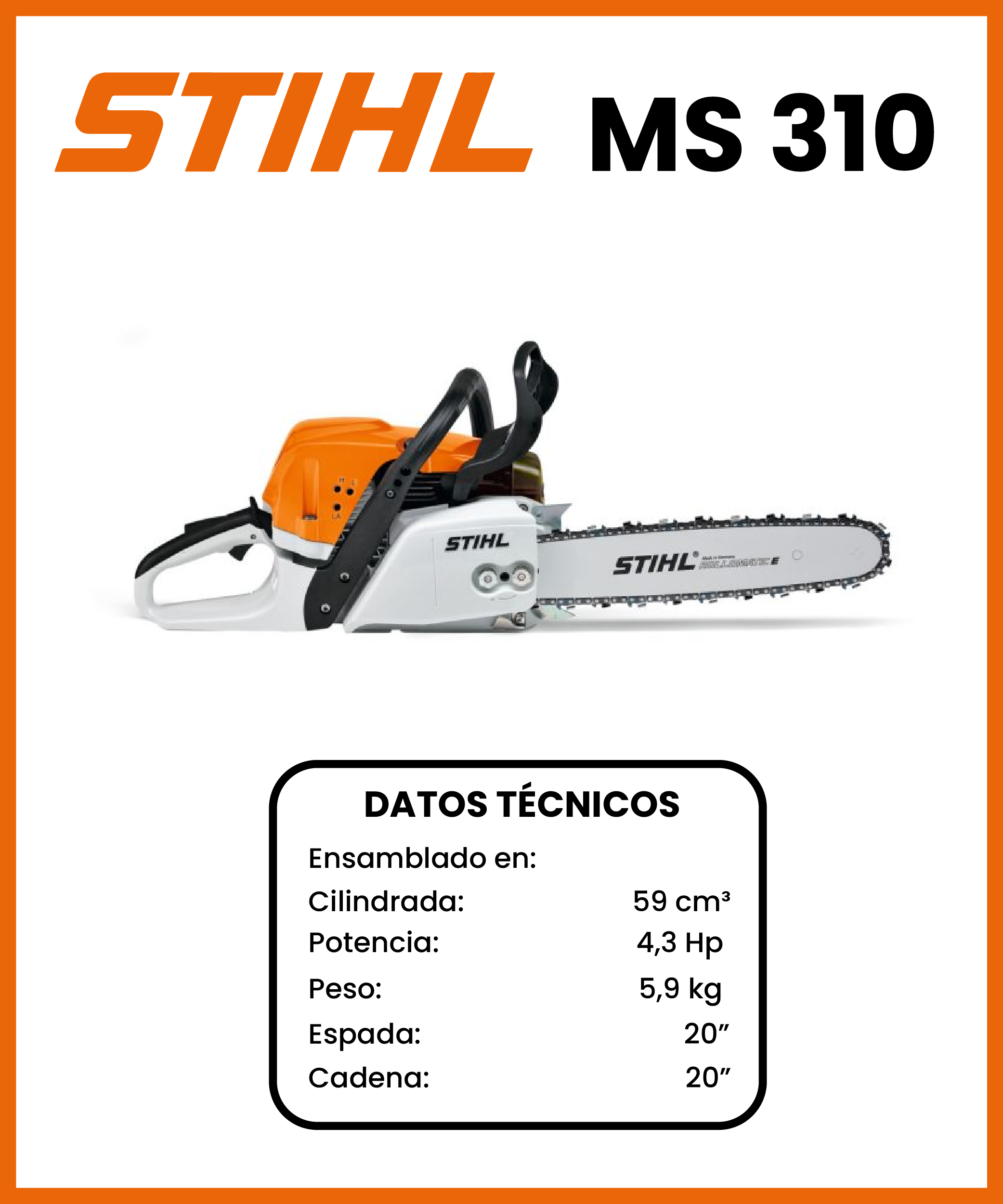 MOTOSIERRA MS 310 MAQUICASA EIRL STIHL MOTOSIERRA MS 310 MAQUICASA EIRL STIHL